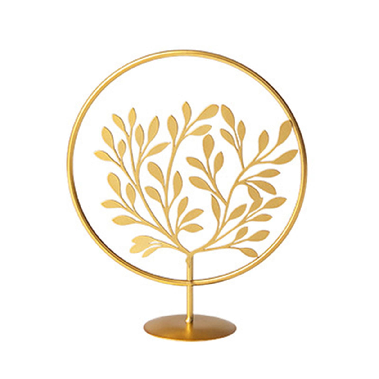 Metal Leaf Statue Figurine Artwork Leaves Decorative Iron Crafts Figure ...