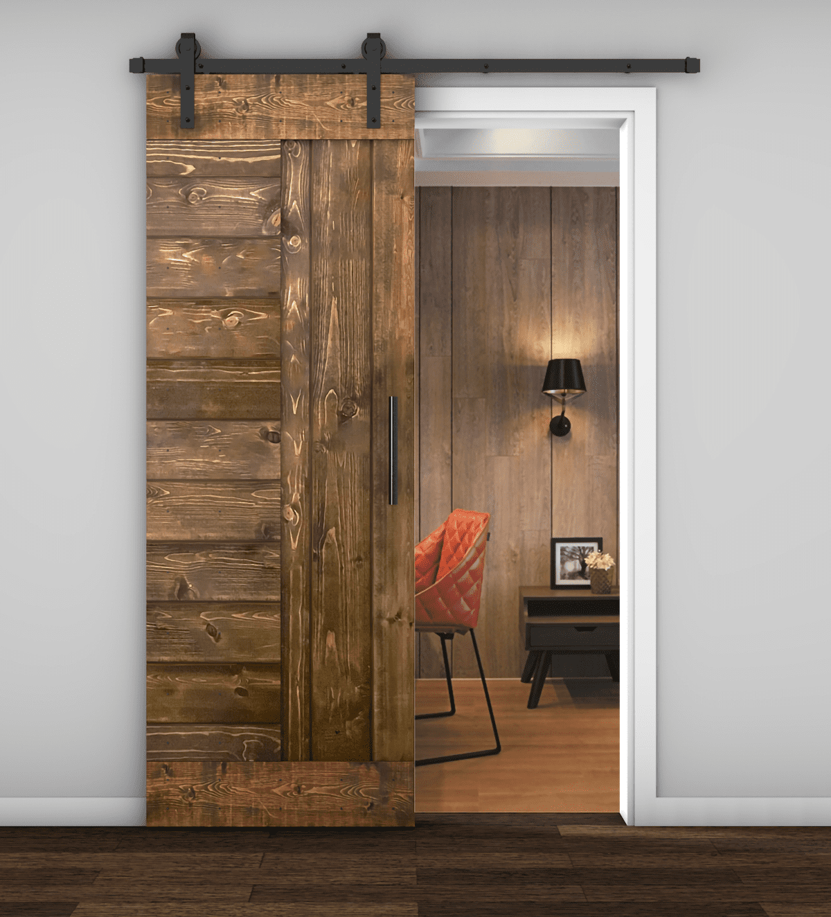Essencaliy 30in x84in Solid Wood Barn Door Made-in-USA Finished Rustic ...