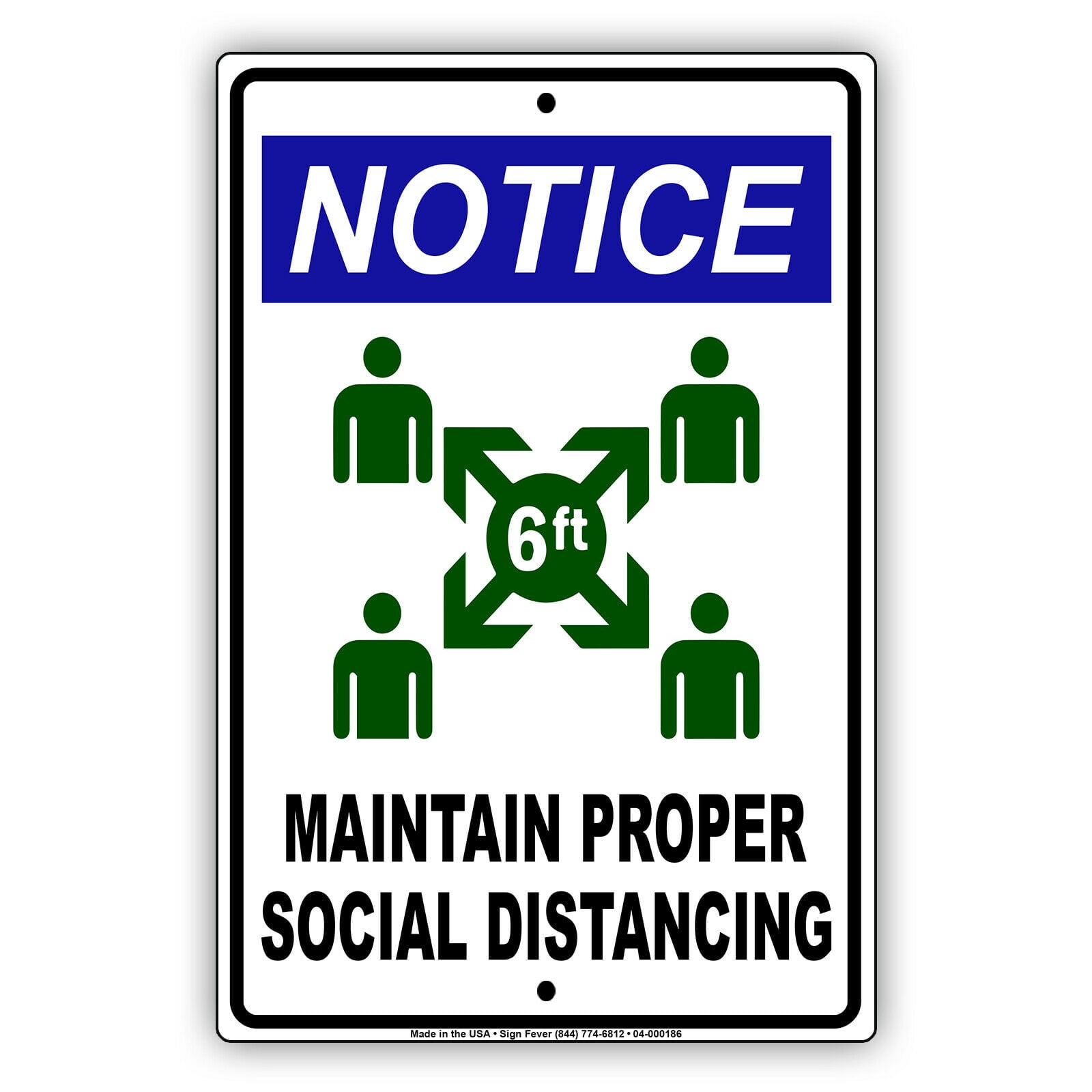 Notice Maintain Proper Social Distance For Your Own Safety Protection ...