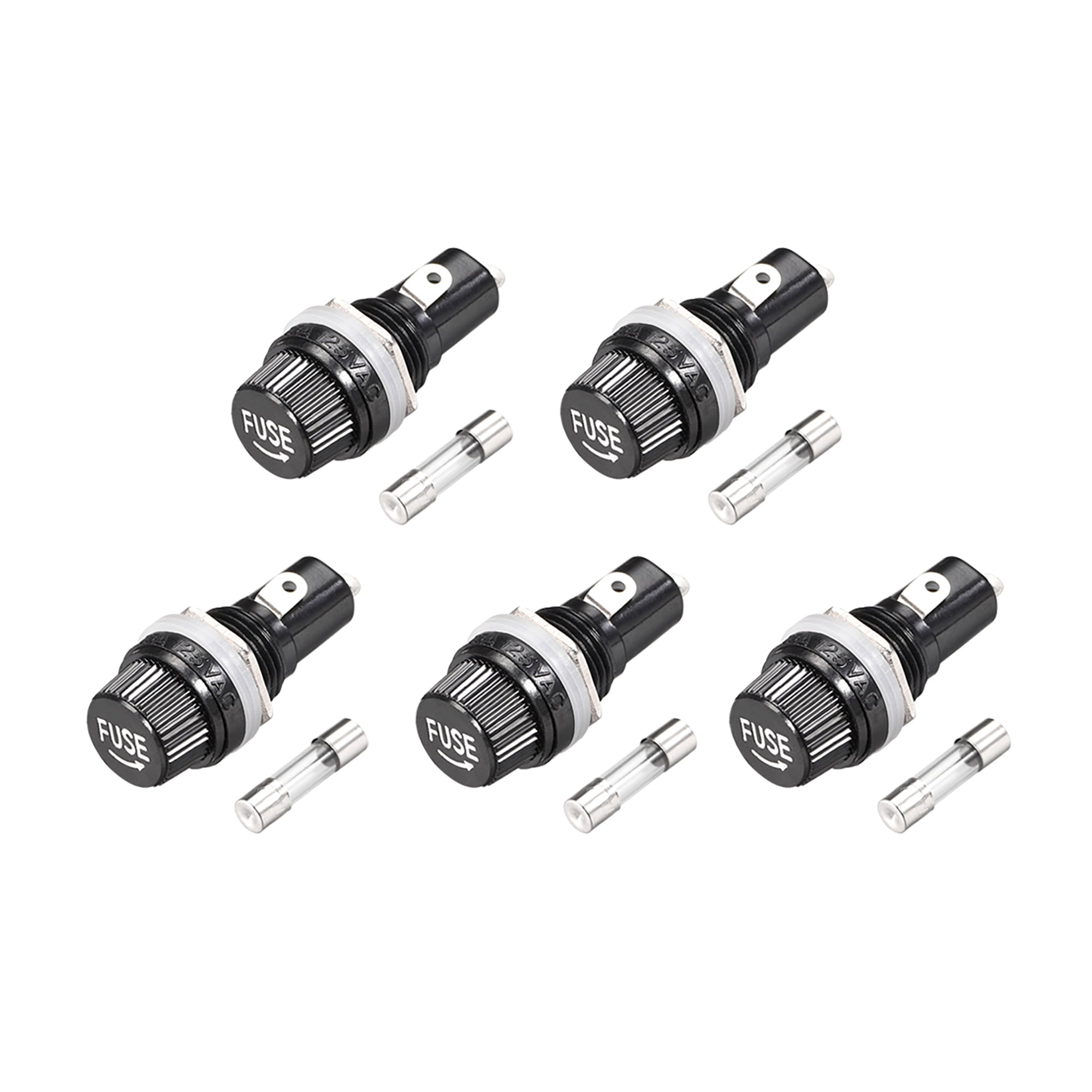 Screw Cap Panel Mounted Fuse Holder AC 125V/15A 250V/10A with 5mm x ...