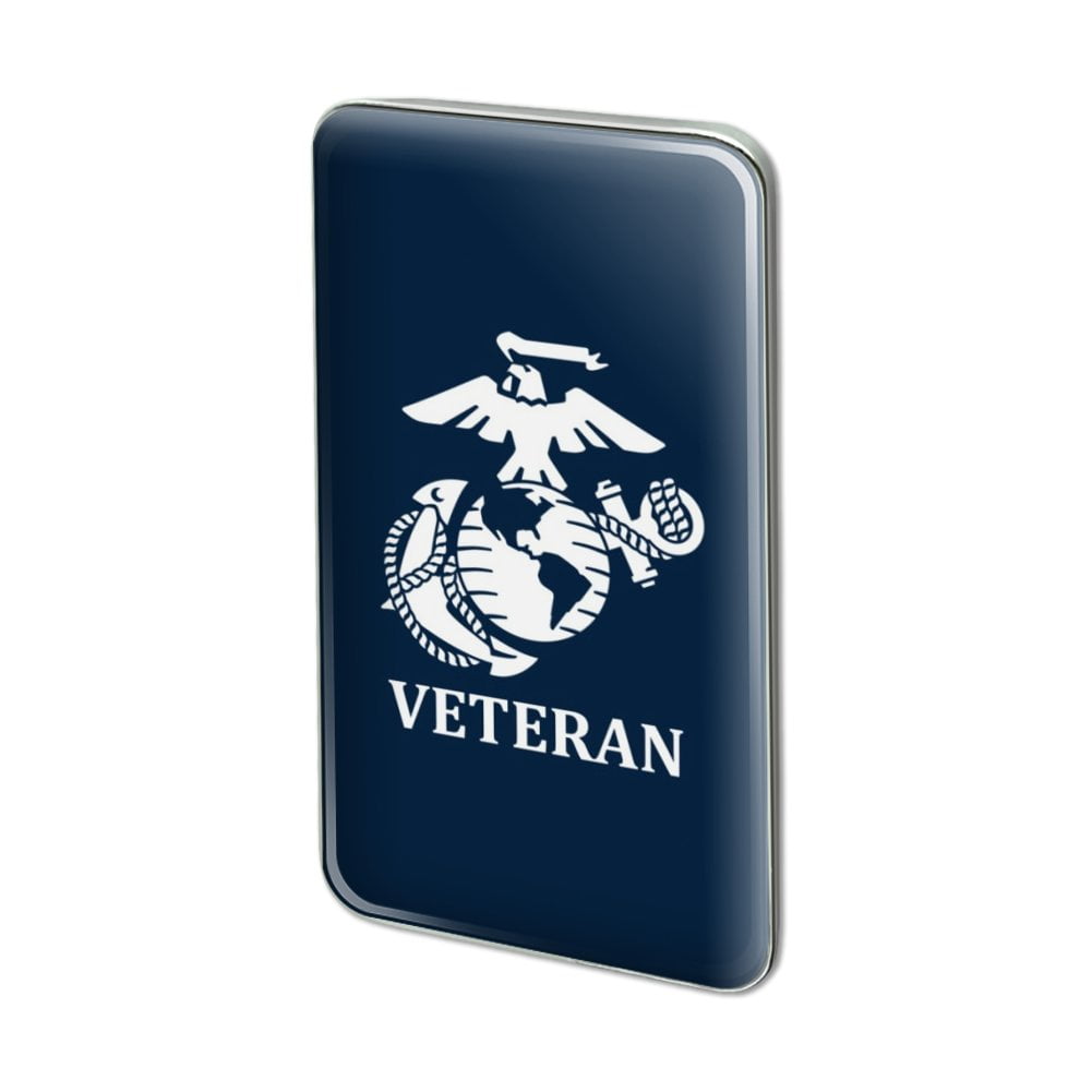 Veteran USMC Marine Corps White on Blue Officially Licensed Metal ...