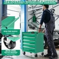Seizeen 5-Drawer Roller Tool Box, Lockable Metal Storage on Wheels, Garage Workshop Organizer ...