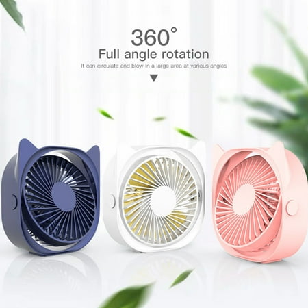Veryke Portable Fan, 3-Speed Mini Desk Fans, USB-Powered 360° Rotation ...