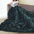 Dragon Blanket, Woodland Ancient Tree Flannel Blanket, Deep Forest Art ...