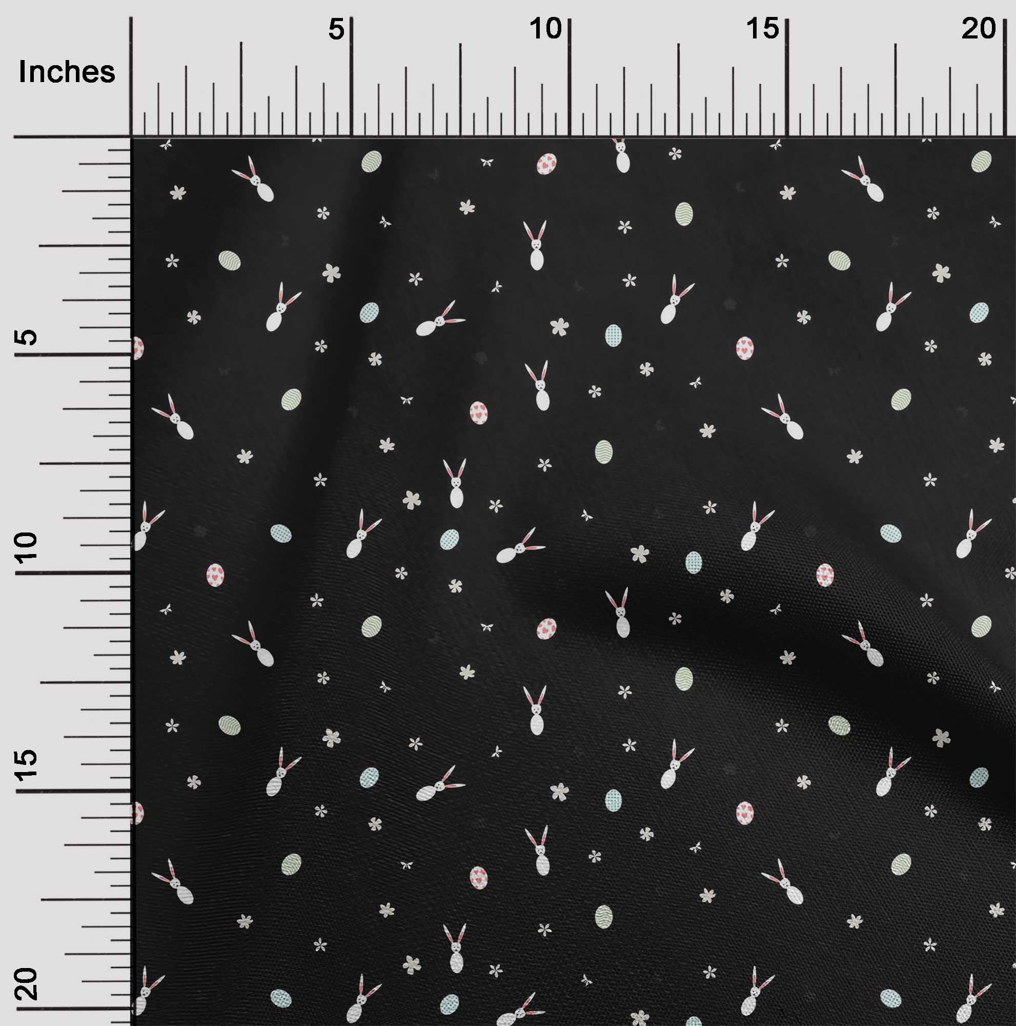 oneOone Cotton Flex Fabric Easter Egg|Floral & Rabbit Animal Print ...