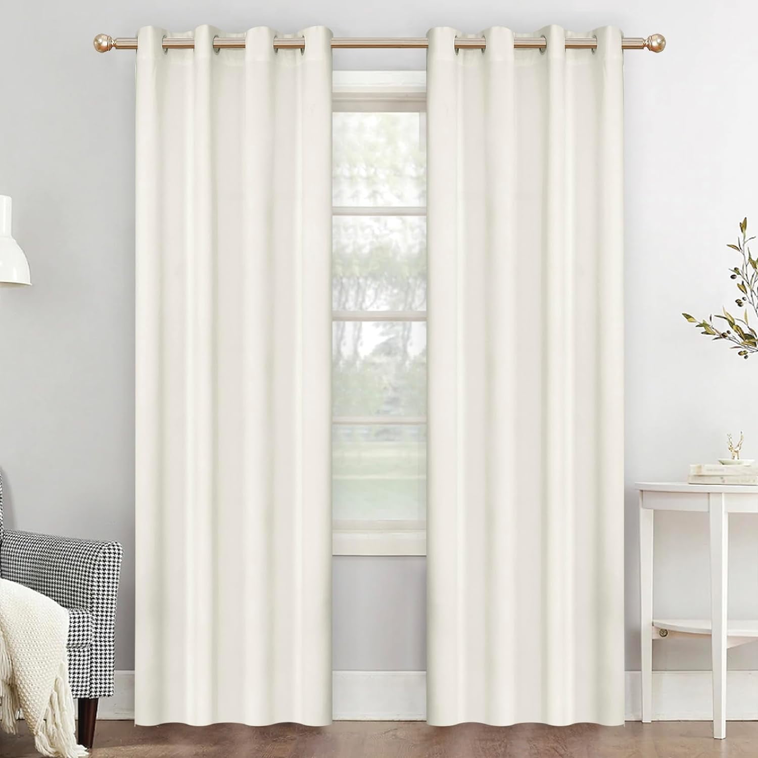 Click here for Siabc-Ivory Velvet Curtains 84 Inches Long Grommet... prices