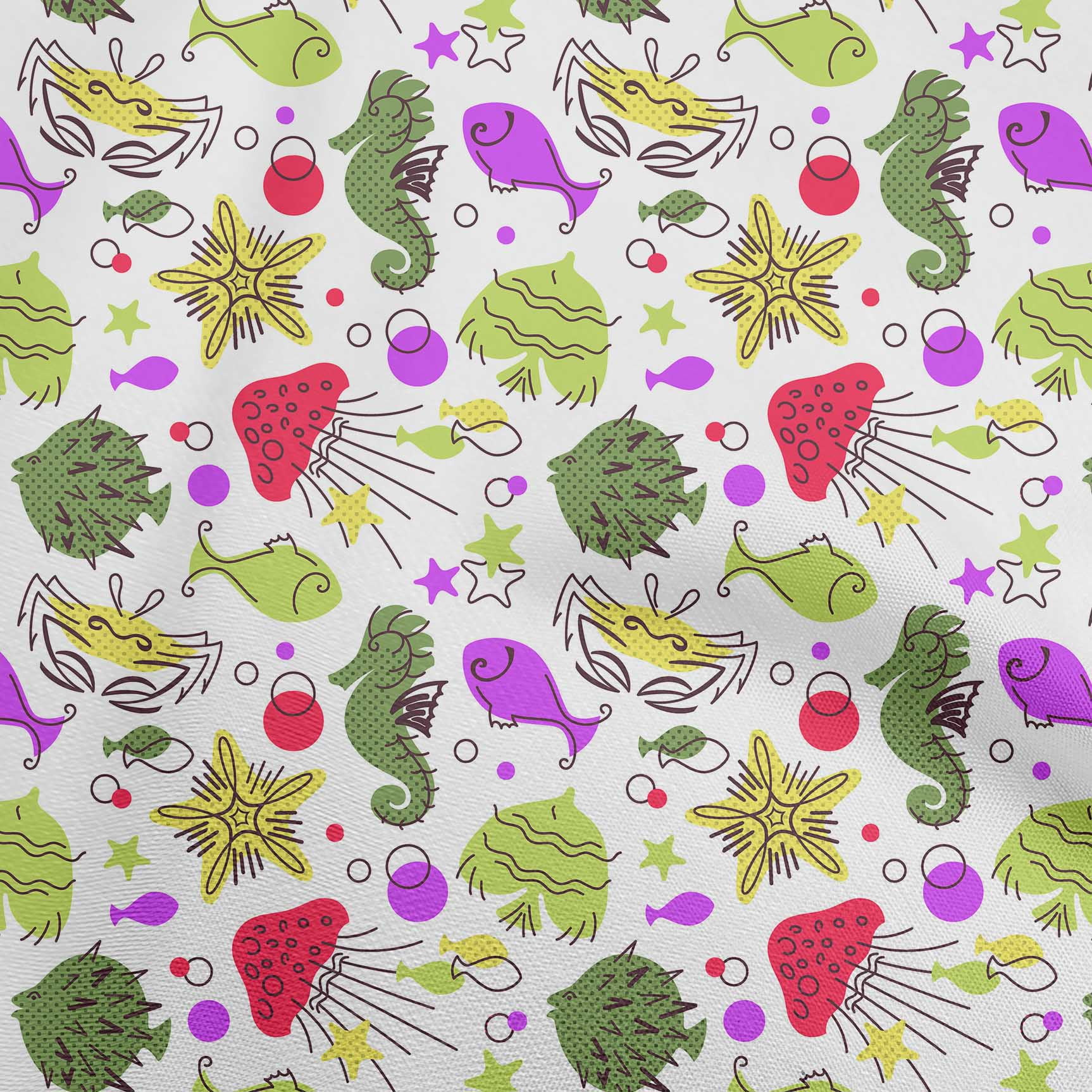 oneOone Cotton Silk Magenta Fabric Beach Dress Material Fabric Print ...
