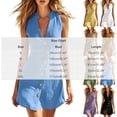 Avirosel Women's Summer Mini Dress Casual Cotton V Neck Button Down ...