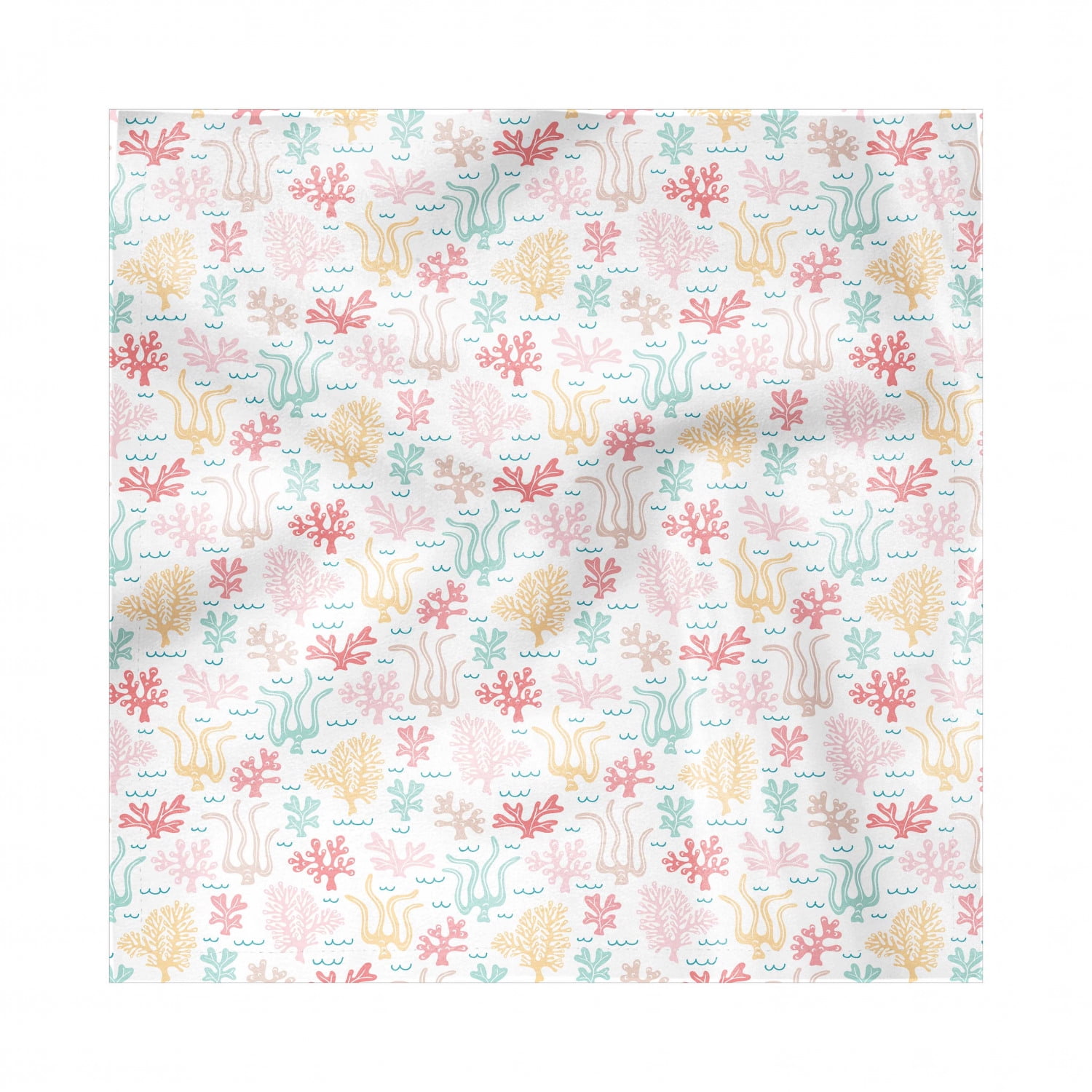 Under the Sea Decorative Satin Napkins Set of 4, Whimsical Hand Drawn ...