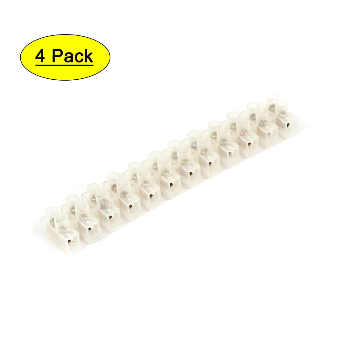 4Pcs 12 Position Plastic Strip Barrier Terminal Block Connector 380V ...