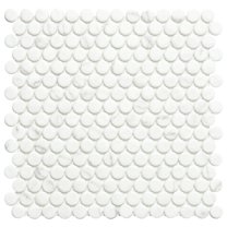 The Tile Life Eterna Penny 4" x 4" Venato Glass Round Mosaic Tile ...