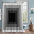 Black Gradient Squares Shower Curtain for Bathroom, Softness Layers Zen ...
