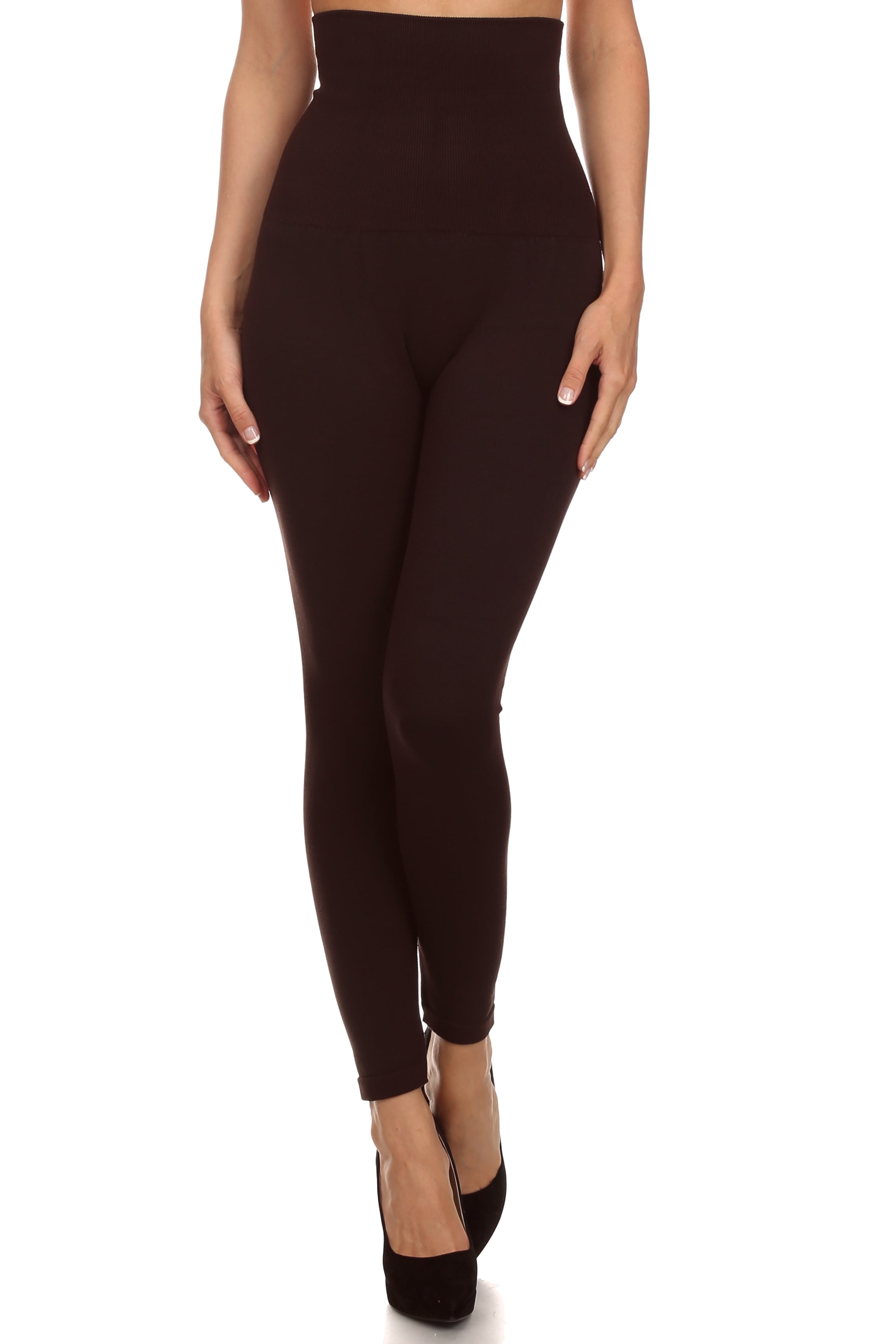 Women's High Waist Control Top Compression Leggings (Coffee, One Size ...