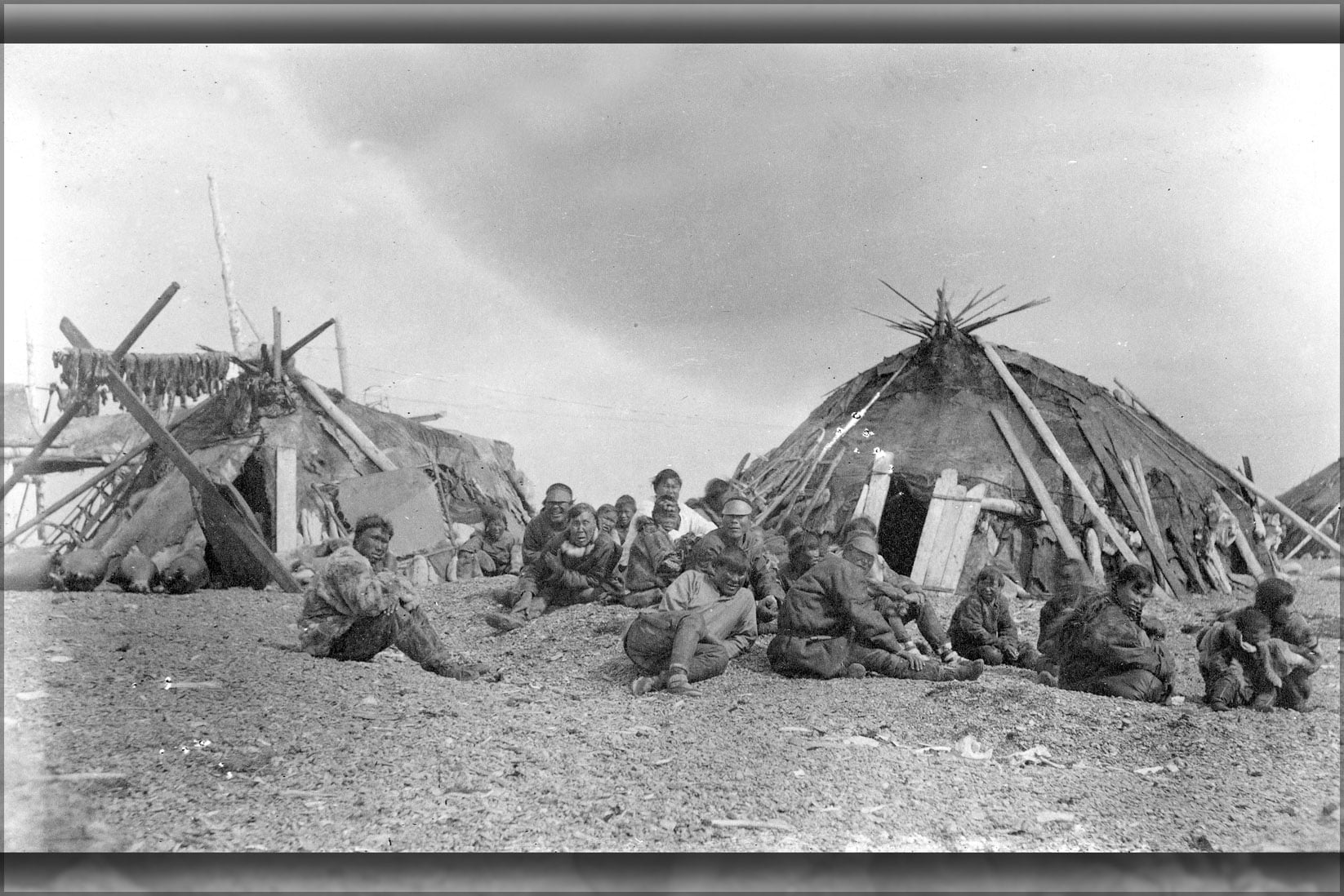 24"x36" Gallery Poster, Eskimo natives of East Cape Village, Siberia ...