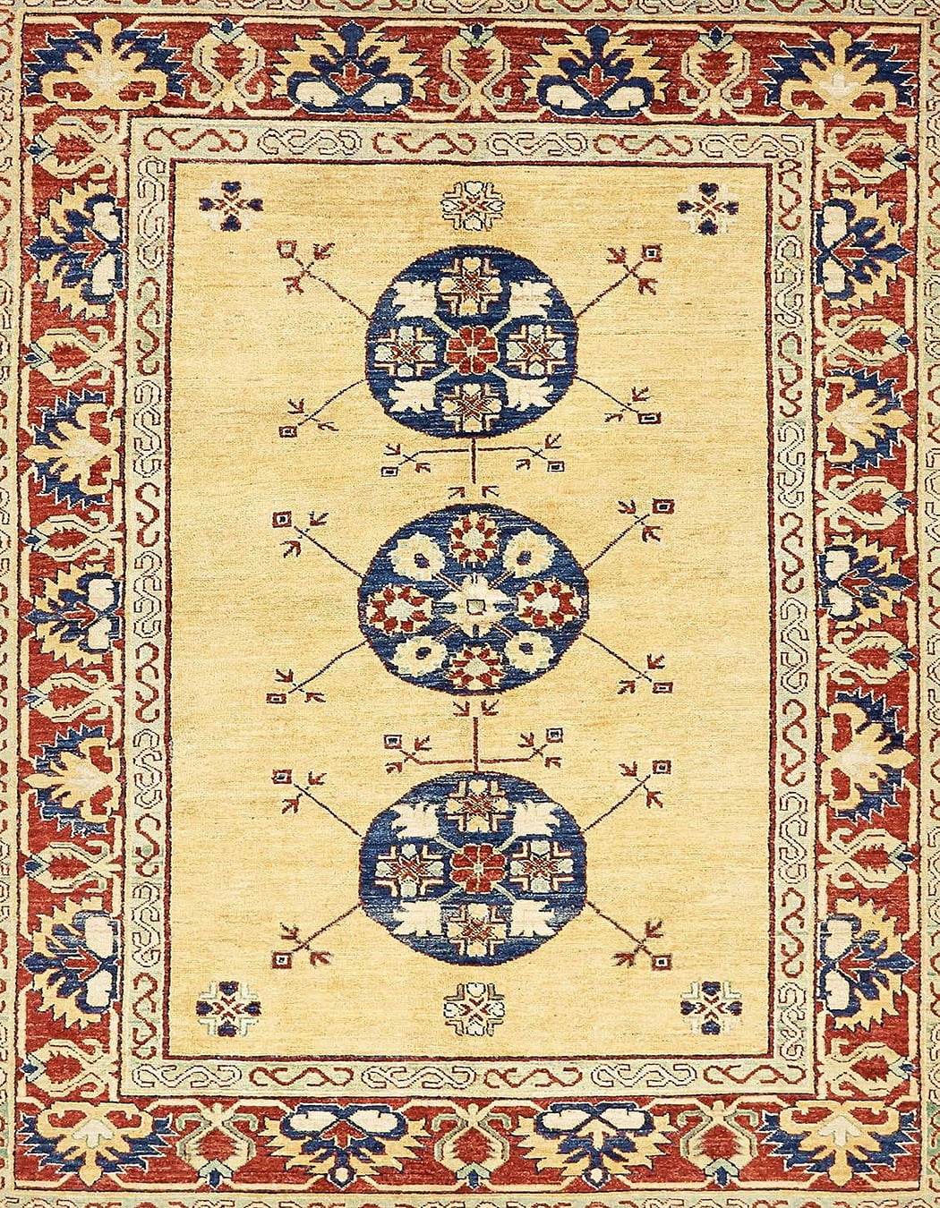 Ahgly Company Machine Washable Indoor Rectangle Abstract Mustard Yellow ...