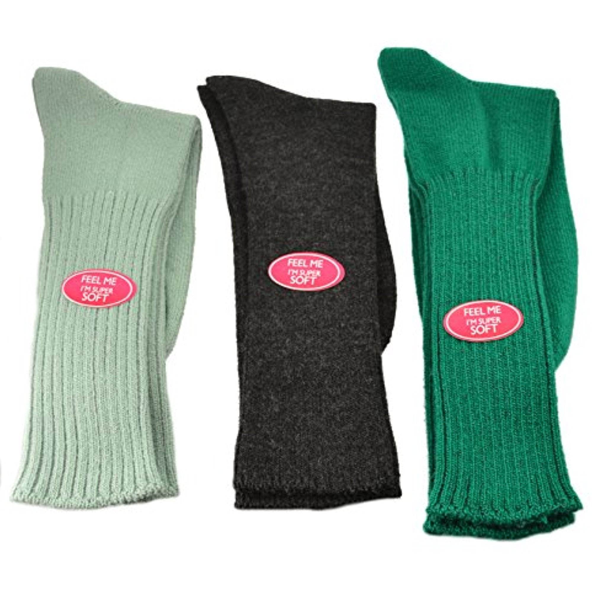 Sierra Socks Women's Solid Color Ribbed Crew Turn cuff Acrylic School ...