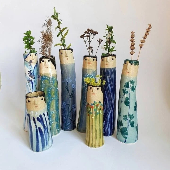Spring Family Bud Vases Resin Bohemian Vase Cute Shelf Decor Boho ...