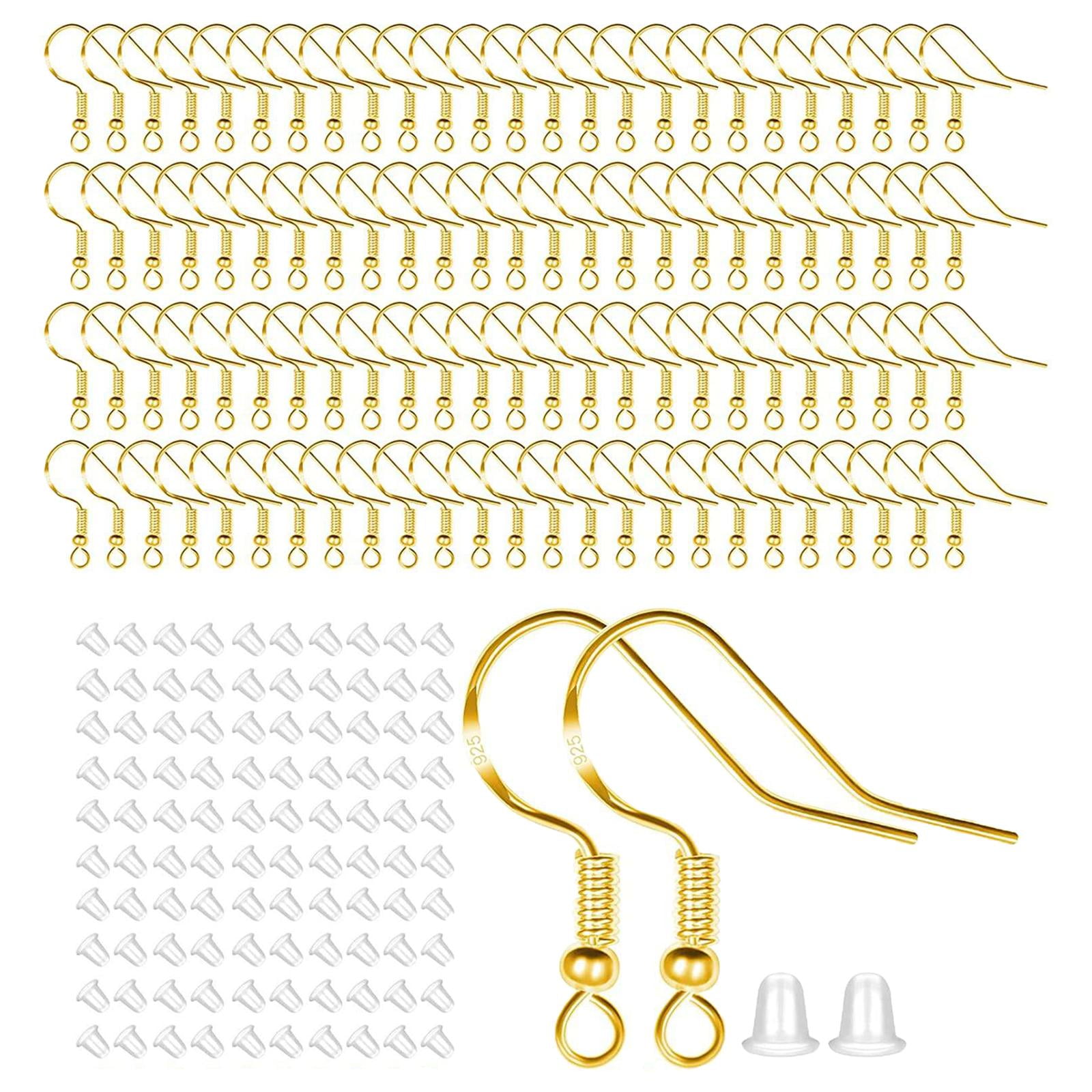 100 Pieces Earrings Hooks Set Earring Backs for Making Findings ...