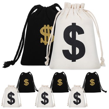 Juvale Small Drawstring Money Bags for Casino, Poker Party Favors ...