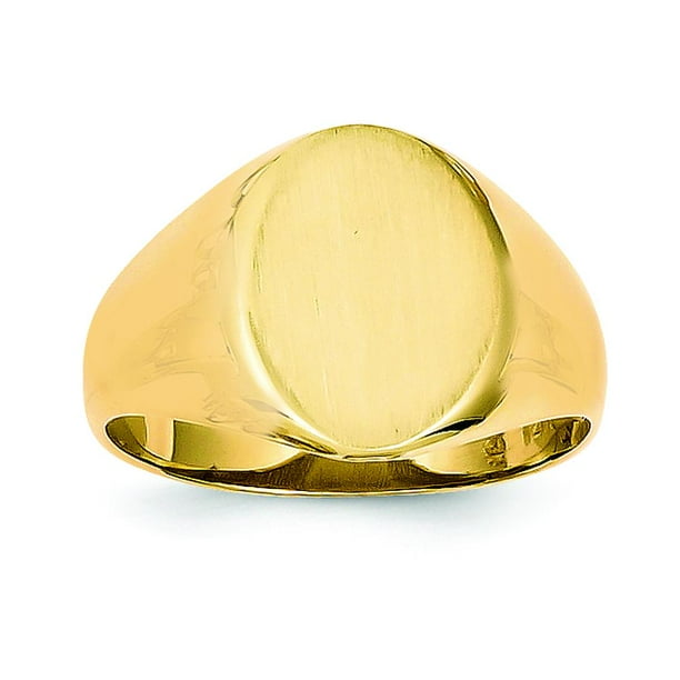 FindingKing - 14K Yellow Gold Mens Signet Ring Jewelry Size 9 - Walmart ...