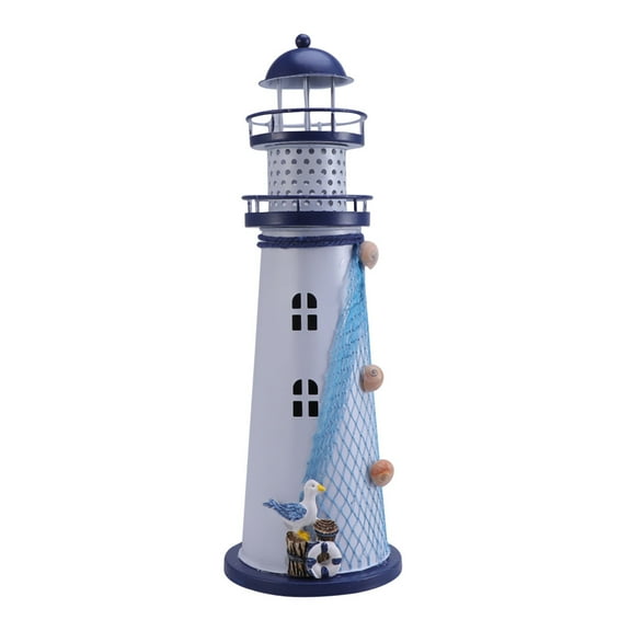 CoTa Global Blue Lagoon Nautical Wooden Lighthouse Tealight Candle ...