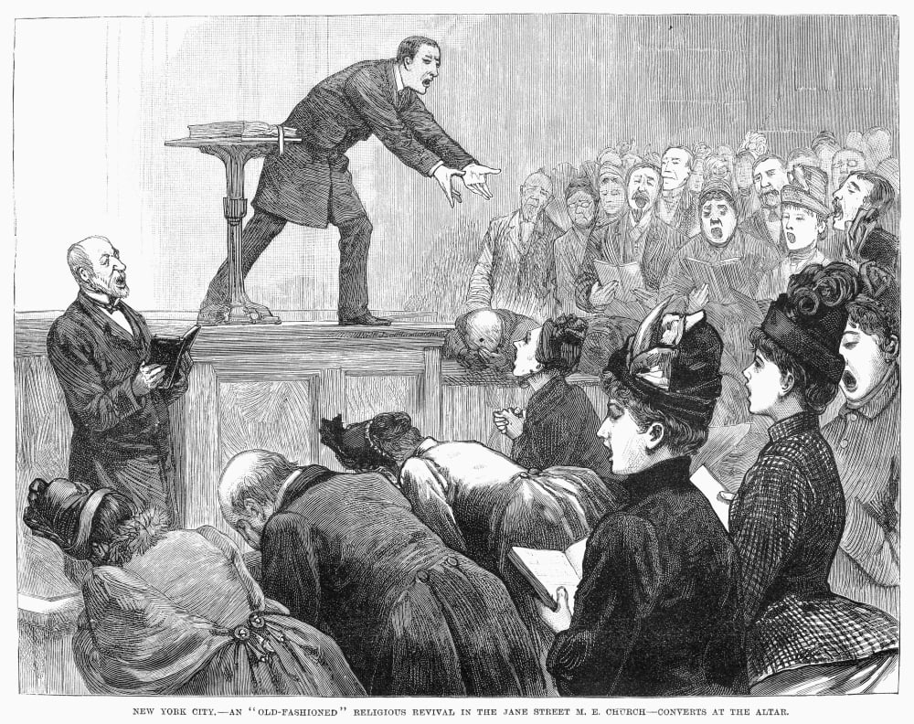 Revival Meeting, 1888. /Na Revival Meeting At The Methodist Episcopal ...