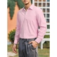 Hisdern Mens Pink Dress Shirt Long Sleeve Casual Button Down Shirts