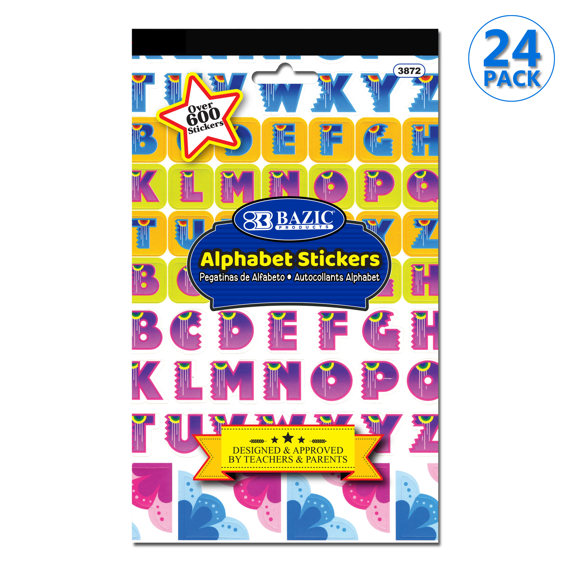 BAZIC Alphabet Sticker Book 600+ Stickers, A to Z Colorful Rewards ...