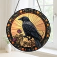 Dark Raven Acrylic Window Decor, Decorative Halloween Window Hanging ...