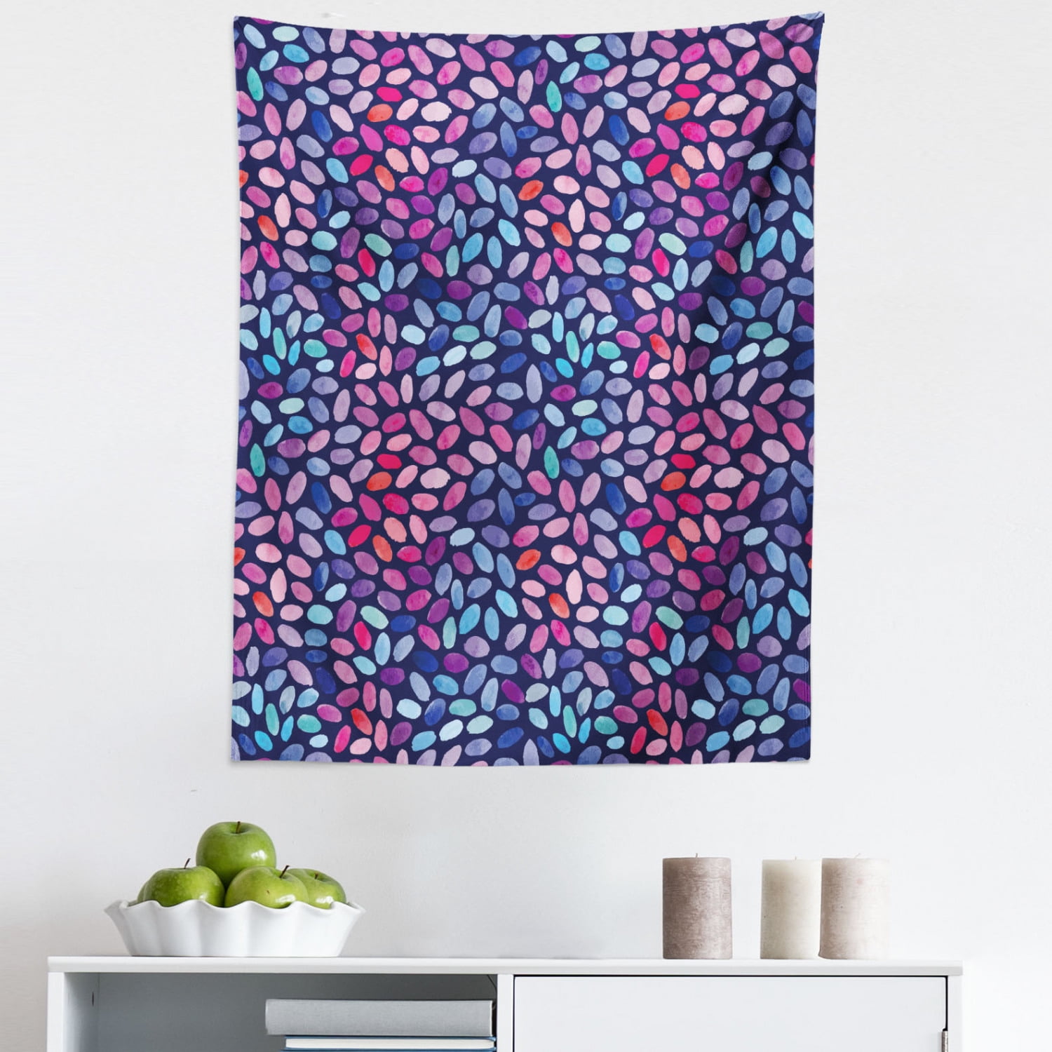 Modern Tapestry, Watercolor Style Effect Hand Drawn Repeating Mosaic ...