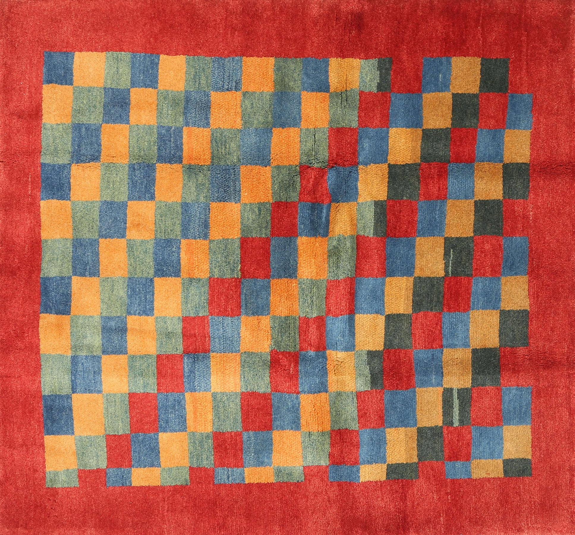 Ahgly Company Indoor Rectangle Contemporary Khaki Green Checkered Area ...