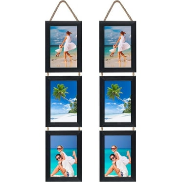 Mainstays 8-Opening Plaque Black Wall Collage Frame (Holds 6-4x6" & 2 ...