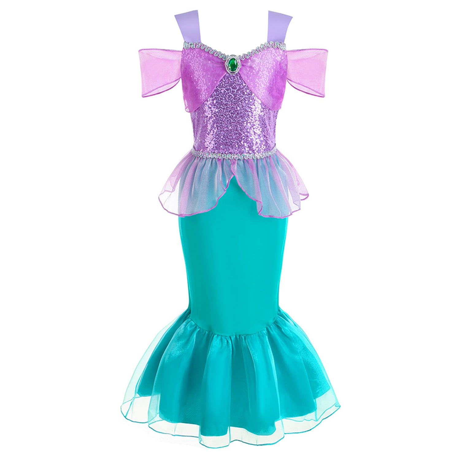 Girls Mermaid Princess Ariel Costume Cosplay Carnival Birthday Party ...