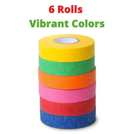 Colored Masking Tape, Colored Painters Tape for Arts and Crafts, 6 Pack ...