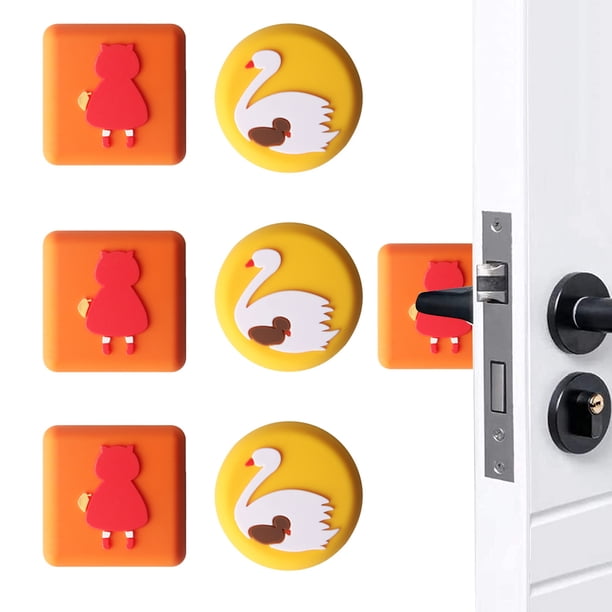 6-piece cartoon silicone door barrier protector anti-collision pad for ...