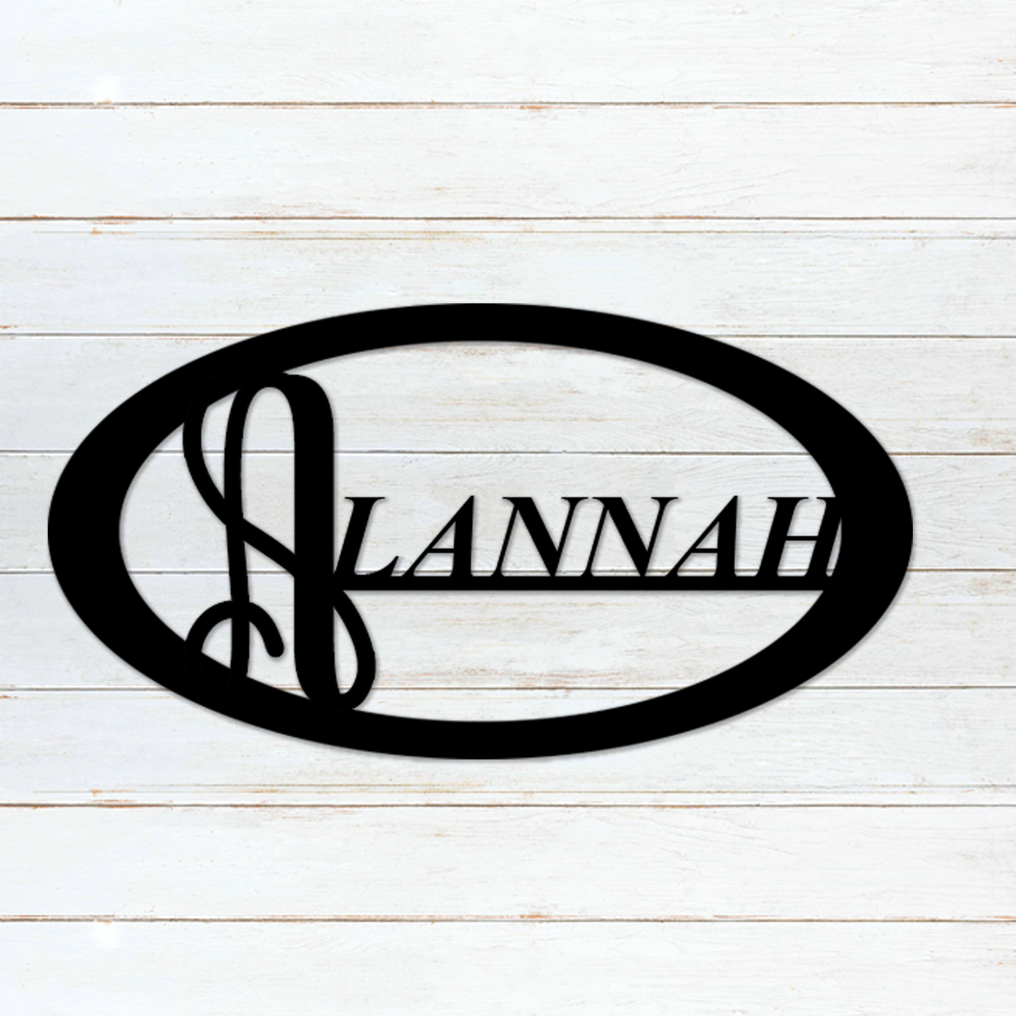 Fancy Metal Monogram with Name Black - 18" A - Walmart.com