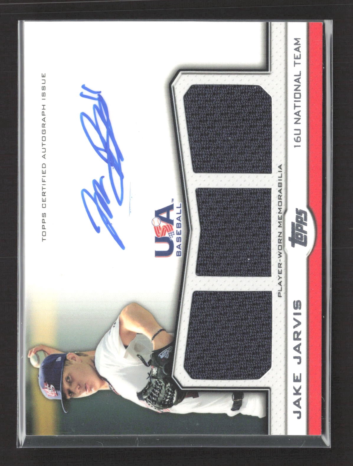 2011 Topps USA Baseball Jake Jarvis #ATR-JJ /3 Player-Worn Memorabilia ...