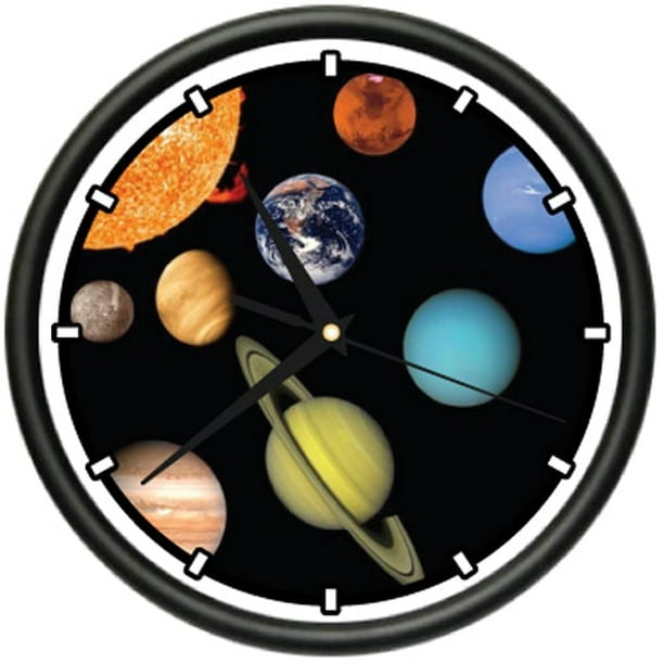 SOLAR SYSTEM Wall Clock planets astronomy teacher gift - Walmart.com