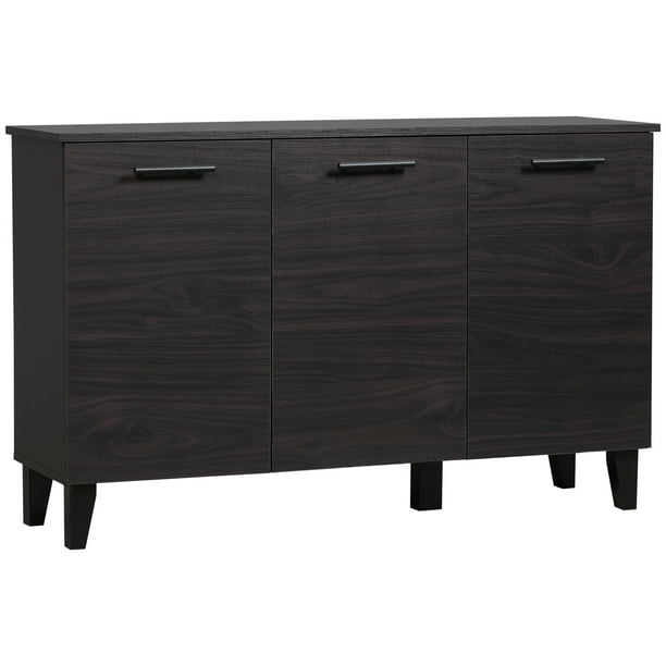 HOMCOM Kitchen Sideboard, Buffet Cabinet with 3 Doors, Adjustable Shelf ...