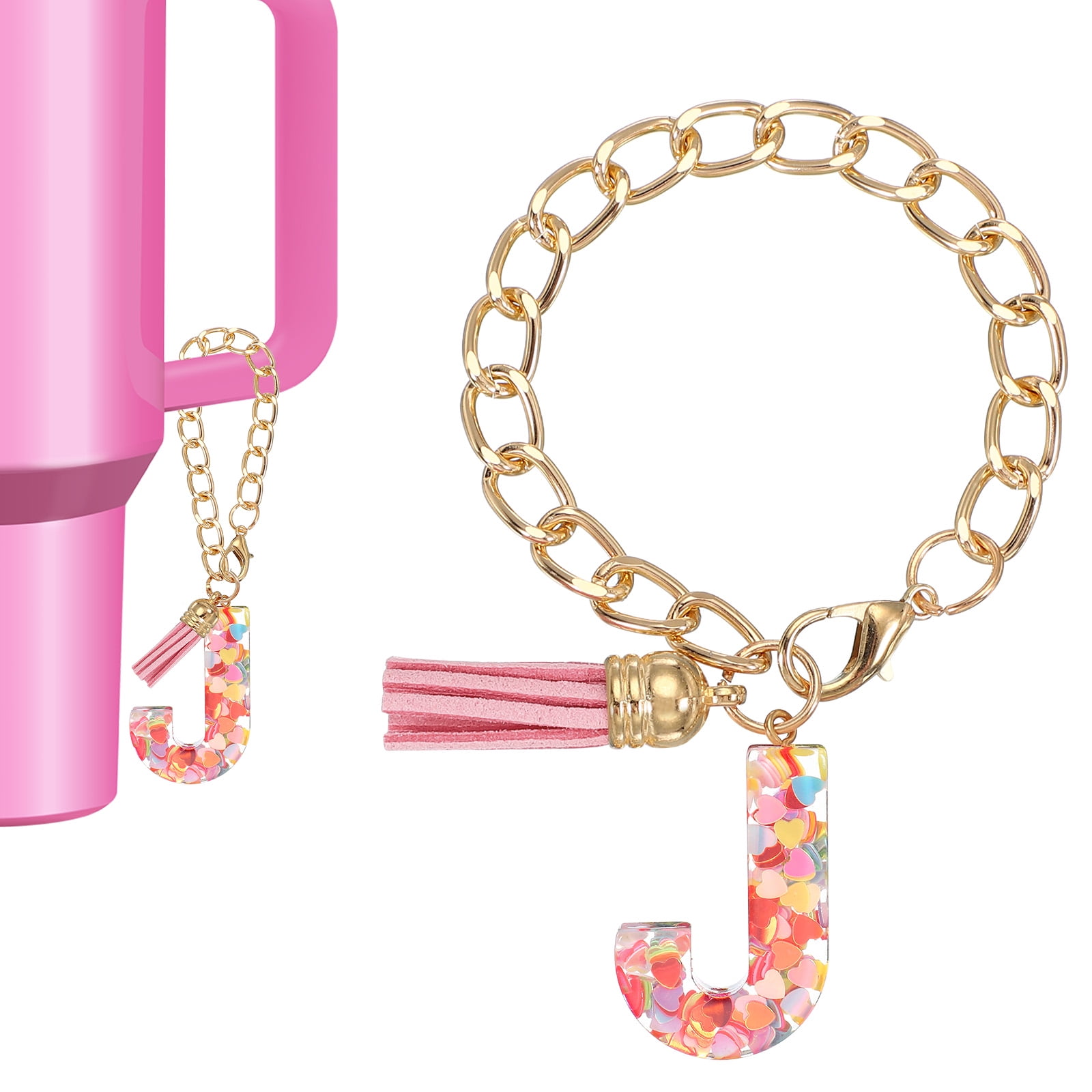 Encanto de letra Uxcell para taza Stanley Tumbler, encanto inicial ...