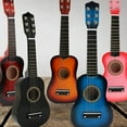 Eease 23" Kids Ukulele Guitar 6 Strings - Black, Random Handle Style ...
