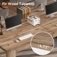 Tribesigns 86.6-Inch Extra Long Two Person Desk, Farmhouse Solid Wood ...