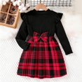 Avrntaa Little Girls A-Line Dresses Ribbed Ruffle Long Sleeve Dress ...