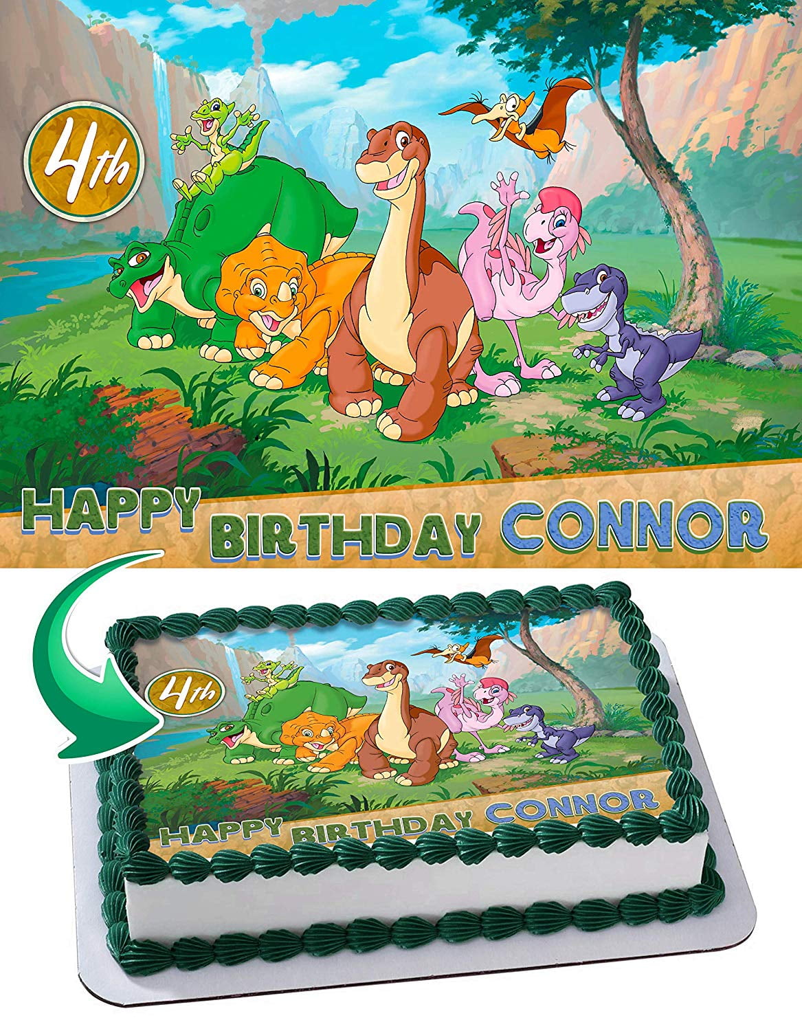 The Land Before Time Edible Cake Image Topper Personalized Picture 1/4 ...