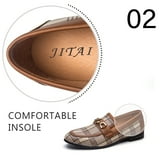 JITAI Men's Leather Shoes Pattern Printing Men Dress Loafer Shoes Brown ...