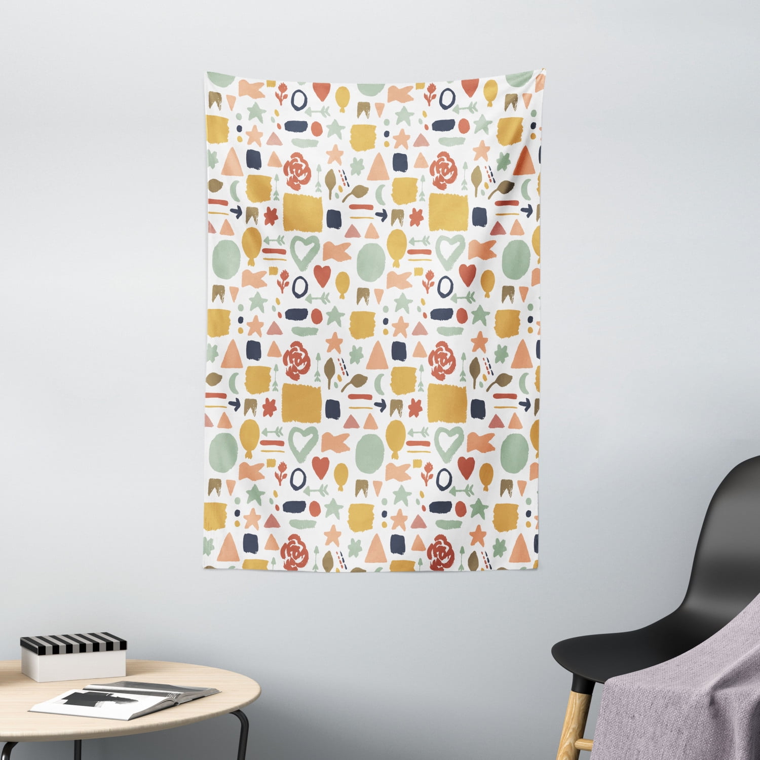 Abstract Tapestry, Repetitive Geometric Shapes Designed with Hand Drawn ...
