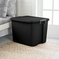 Sterilite 20 Gallon Latch Tote, Lightweight Plastic Storage, Black ...