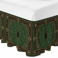 Black Spiders Bed Skirt Queen Size 18 Inch Drop, Vintage Green Web ...