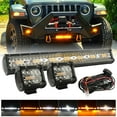 Sunpie 6 Modes White & Amber LED 420W 20" LIght Bar & 2PCS 60W 4" Wrok ...