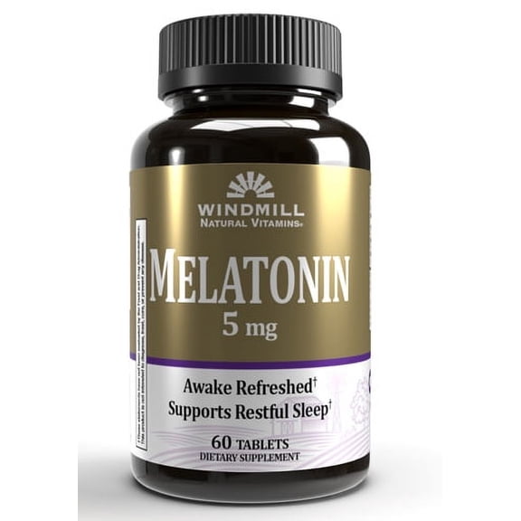 Windmill Melatonin 5 mg Tablets 60 Tablets (Pack of 3) - Walmart.com